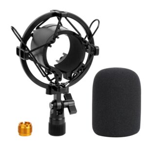 wibond shock mount compatible with shure sm7b microphone, sm7b mic mount reduces vibration shock noise, alloy shure shock mount matching shure sm7b mic boom arm mic stand