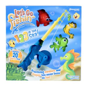 pressman let’s go fishin’ 123 in the sea! - practice counting, shapes, and colors game - ages 4 and up, 1-4 players