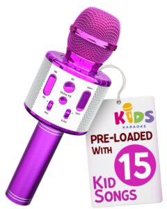 move2play, kids karaoke microphone | includes bluetooth & 15 pre-loaded nursery rhymes | birthday gift for girls | girls toy ages 2, 3, 4+ years old