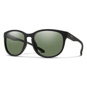 smith lake shasta active sunglasses - matte black | chromapop polarized grey green