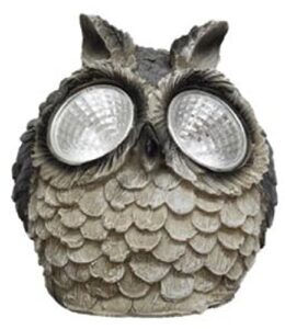 wsssh solar garden statues owl, solar powered eyes lights art décor figurine ornament resin lights for party garden home decorations-d