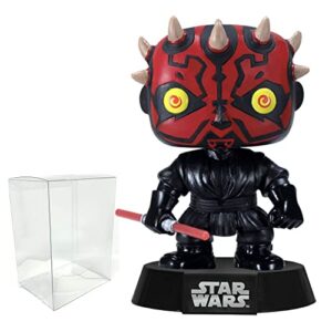 visit the funko store funko pop protector bundle – 1 star wars darth maul #09 pop figurine 3.75 inch with plastic protector case