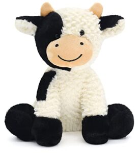 hwd 9.8'' soft cow plush dolls stuffed animals toys gifts for kids, toddler, birthday, valentines, christmas (sitting)