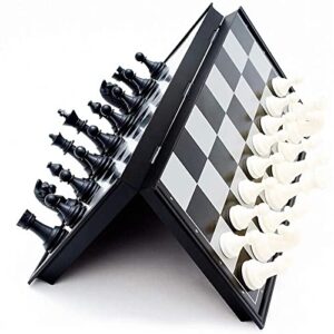 multipurpose go magnetic travel chess set with folding chess board educational toys for kids and adults (12.6")