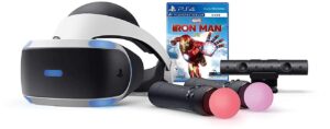 playstation vr marvel's iron man vr bundle, compatible with ps4 & ps5: vr headset, camera, move motion controllers (renewed)