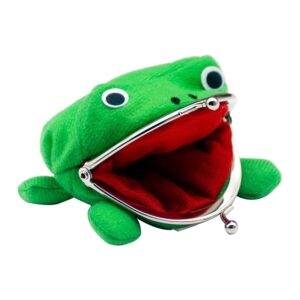 frog wallet anime frog wallet 1 pcs ,cosplay props plush toy purse wallet for christmas cosplay ninja themed party gift (green)