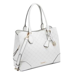 nine west brooklyn jet set carryall, optic white