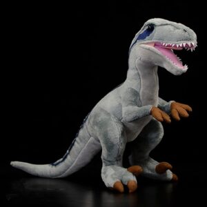 velociraptor dinosaur plush toy - gray 17” dinosaur tyrannosaurus stuffed animal plushie, figurines dinosauria tyrannosaurus stuffed toys soft, gifts collectible for kids (velociraptor)