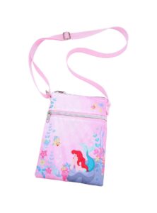 loungefly disney the little mermaid underwater daydream passport crossbody bag pink none