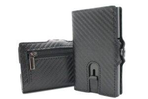 rfid protection minimalist pop-up wallet carbon fibre leather