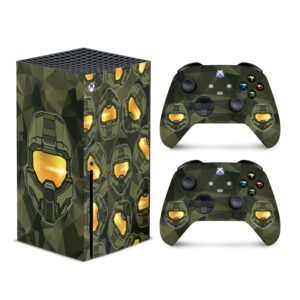 tacky design infinite space skin compatible for xbox series x skin legendary futuristic soldier console & two controller skin, xbox x sticker premium vinyl 3m decal full wrap, xbox cover