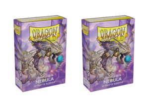 dragon shield bundle: 2 packs of 60 count japanese size mini matte card sleeves - matte nebula