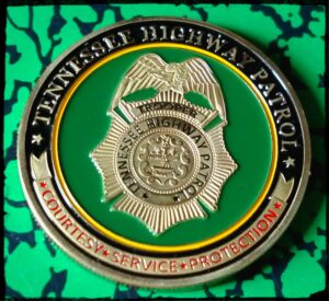 tennessee state highway patrol police department challenge art coin