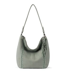 the sak sequoia hobo bag in leather, soft & slouchy silhouette, meadow crochet ii