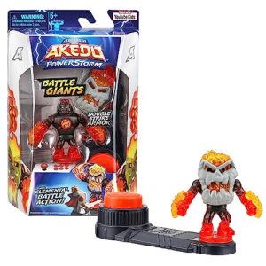 akedo legends of powerstorm | battle giant volcrag | mini battling action figure with double strike armor | ready, fight, split strike.