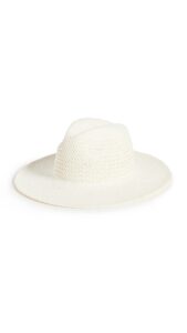 hat attack women's vented luxe packable straw hat, bleach, white, one size