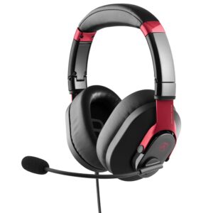 austrian audio pg16 pro gaming headset with microphone (foldable gaming accessories, high resolution sound, memory foam ear pads for optimal, detachable 1.4m cable), black/red, one size