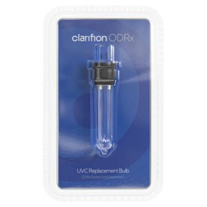 clarifion - odrx replacement uv-c light bulb for home, light sanitizer, quiet odor eliminator, helps to reduce airborne dust, pets, odors, smoke, filters bedrooms, kitchen