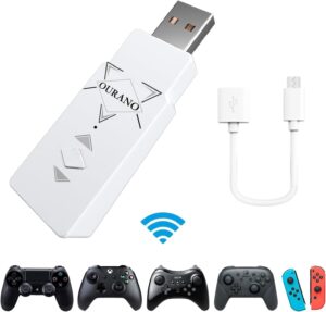 ourano xbox wireless adapter compatible with ps4/ xbox series x/xbox series s/xbox one/elite series 2/ switch pro controller for ps4/switch/windows