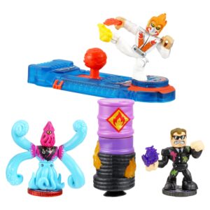 legends of akedo powerstorm official rules starter pack legendary kick attack 3 mini battling action figures with training practice piece and exclusive joystick controller