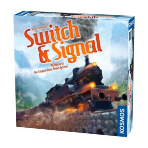 switch & signal | a kosmos game | cooperative, family-friendly strategy train game | double-sided board | travel across central europe or north america | game of the year recommended | 2-4 players