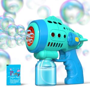 bubble gun with bubble liquid, bubble machine for toddlers with 360-degree leak-proof design, ergonomic grip, automatic bubble guns for kids, party favors, birthday gift, easter