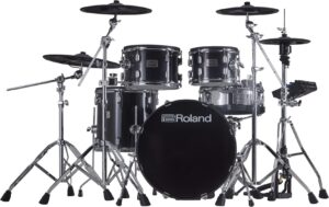 roland vad506 v-drums acoustic design electronic drum set with 14" snare, 20" kick, 10/12 toms, 14" floor tom, 14" crash, 16" crash/ride, and 18" ride cymbals, 12" hi-hat, and td-27 sound module