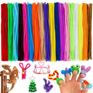 1000 pcs pipe cleaners,value pack of 18 assorted colors chenille stems, chenille cleaners for christmas mother's day diy art craft decorations (6 mm x 12 inch)