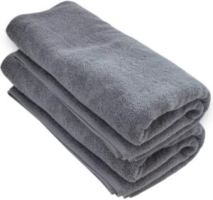 bath towels super soft, fluffy, and absorbent, premium quality perfect for daily use, 27x55 inch eco-friendly towel grey