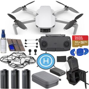 digital village dji mavic mini fly more combo ultralight foldable drone with 2.7k fhd camera bundle with 32gb card, backpack and more