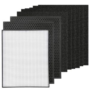 bibolic ad3000 replacement filter kit fit for series air purifier, includes 1 true hepa filter, 2 carbon filters and 6 extra pre-filters, part adf3001 adf3002 + pre-filter