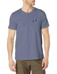 huk men's standard short sleeve tee | performance fishing t-shirt, fresh bass-heather moss, large