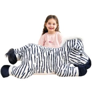 ikasa large zebra stuffed animal plush toy,30" giant zebra cute jumbo soft toys,huge big size plushy fluffy fat oversized plushie,gifts for kids