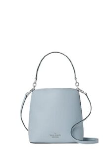 kate spade darcy refined grain leather small bucket bag crossbody (ocean fog)