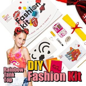 rainbow tank top- design your own personalized rainbow tank top with a diy arts & crafts kit! suited for kids aged 7-8 and for group activities.