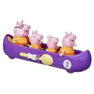 peppa pig peppa’s family canoe trip preschool toy: includes 4 figures, 1 vehicle with rolling wheels; for ages 3 and up, multicolor