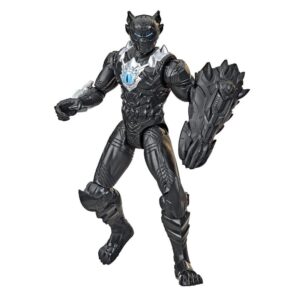 marvel avengers mech strike monster hunters black panther toy, 6-inch-scale action figure with accessory, toys for kids ages 4 and up