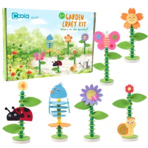 coola spring craft kit for kids - art and craft diy early educational toys suitable for girls & boys pack 6 include 2flowers snail birdie butterfly ladybug best gift for kids age 3,4,5,6,7,8,9