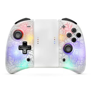 nexigo wireless joypad controller for nintendo switch/switch oled, joypad controller with vibration, turbo, mapping and led light (island village)