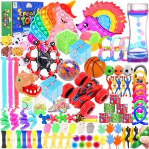 fidget toys 100 pack,big pack fidget toys 100pcs for kids,best fidget sensory toys bulk,classroom treasure box toys,party favors goodie bags filler, easter stocking stuffers for boys and girls