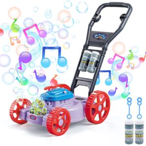 bubble lawn mower for toddlers, girls toys music bubble machine, outdoor outside garden toys, first birthday toys gifts for baby age 1 2 3 4 year old boys girls