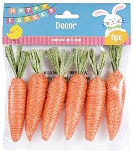 aus jute carrot easter decor, 6-ct. packs