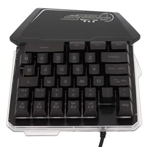 one handed keyboard, usb wired rgb gaming keyboard with colorful backlit and wrist rest support, 35 keys mini mechanical keypad for pc game