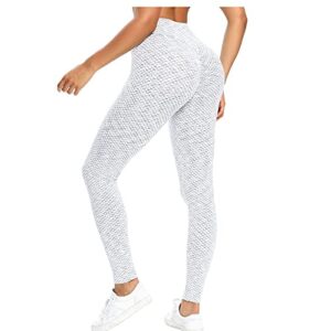 bblulu women's ruched butt lifting leggings high waist yoga pants tummy control stretchy running pant textured booty tights