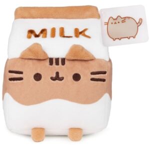 gund pusheen chocolate milk plush cat stuffed animal for ages 8 and up, brown/white, 6”