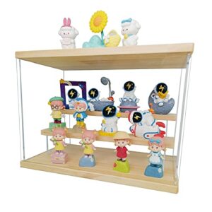 clear acrylic display case for mini funko pop action figures,display stand riser shelf with 3 steps,display cabinet dustproof for mini figure toys perfume gem stone collectibles(12.5 x7 x10.4 inch)