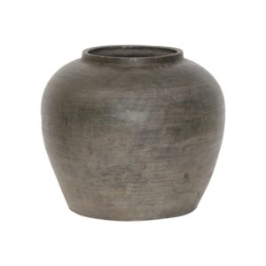 artissance home vintage charcoal/gray pottery jar, gray (size & color vary)