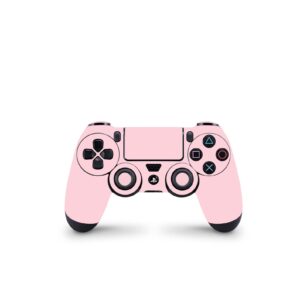 zoomhitskins compatible with ps4 controller skin, plain color solid one pink pastel, durable, vinyl, made in the usa