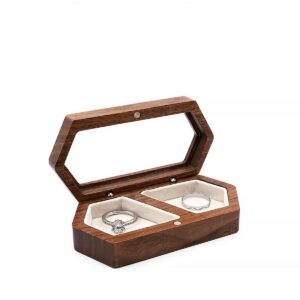 engagement ring box wooden ring box proposal ring box with clear top ring bearer box for wedding wooden ring holder for proposal (rb517)