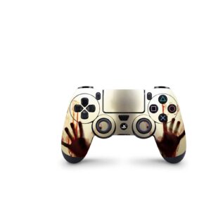 zoomhitskins compatible with ps4 controller skin, zombie theme hands horror, durable, vinyl, made in the usa